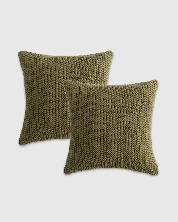 Quince Cotton Fisherman Pillow Cover - Olive