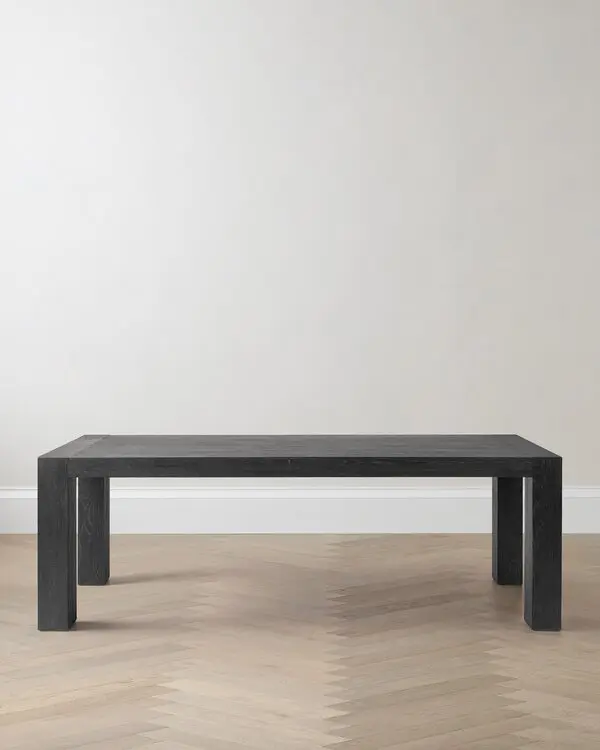 Quince Reclaimed Oak Parsons Dining Table - Black