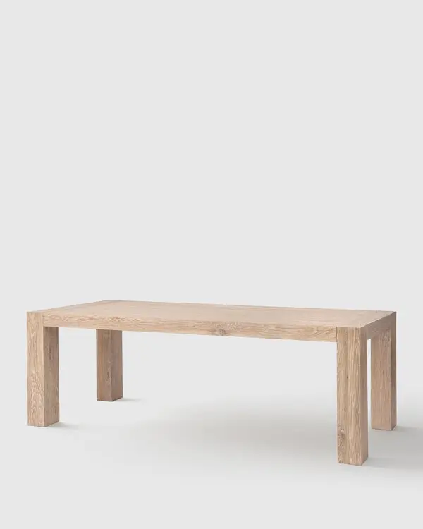 Quince Reclaimed Oak Parsons Dining Table - Washed Cream