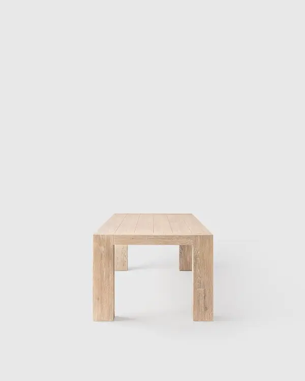 Quince Reclaimed Oak Parsons Dining Table - Washed Cream