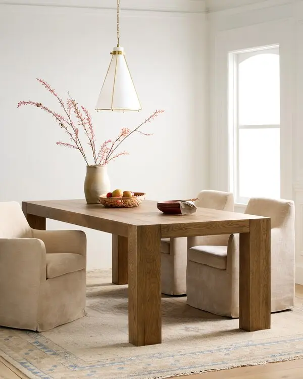 Quince Reclaimed Oak Parsons Dining Table - Weathered Oak