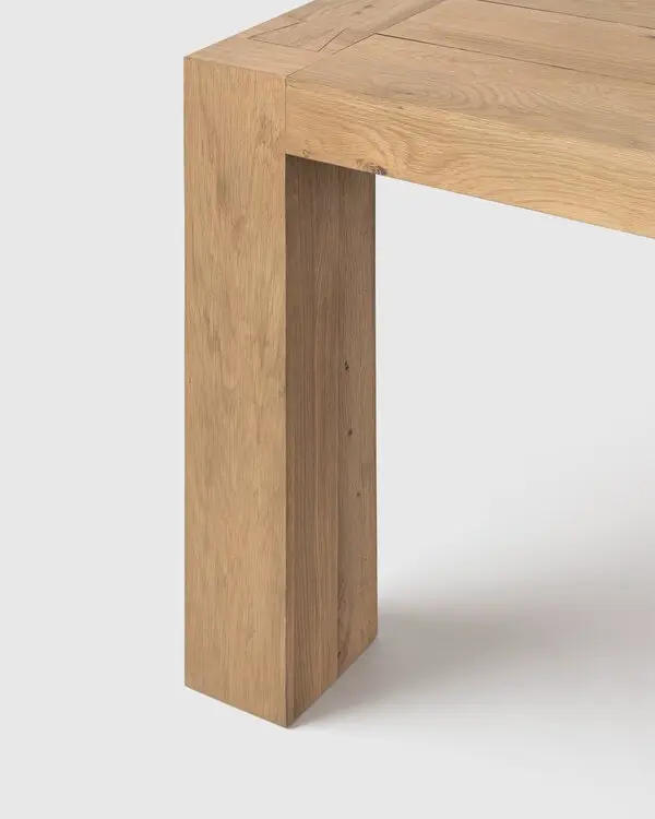 Quince Reclaimed Oak Parsons Dining Table - Weathered Oak