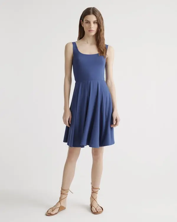 Quince Tencel Jersey Fit & Flare Mini Dress