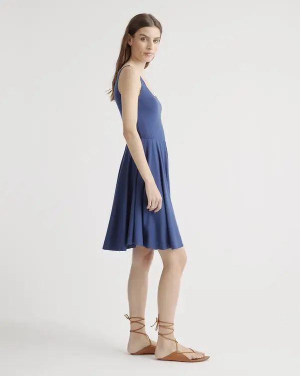 Quince Tencel Jersey Fit & Flare Mini Dress