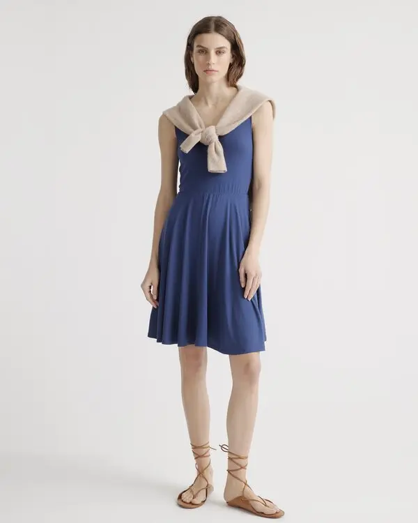 Quince Tencel Jersey Fit & Flare Mini Dress