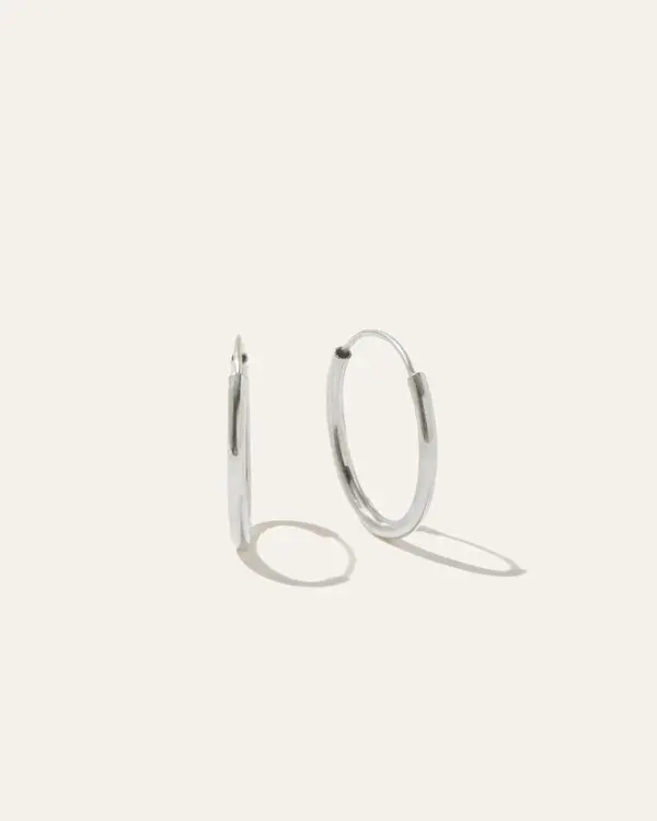 Quince 14k Gold Hoop Earrings - White Gold