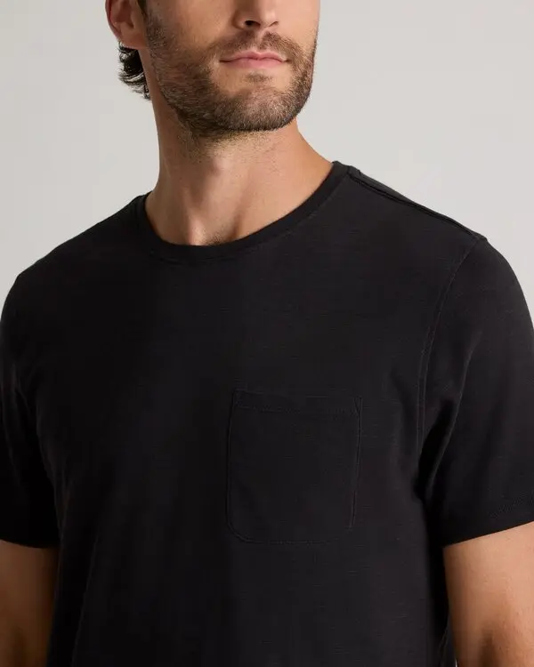 Quince Slub Pocket T-shirt - Bold Black