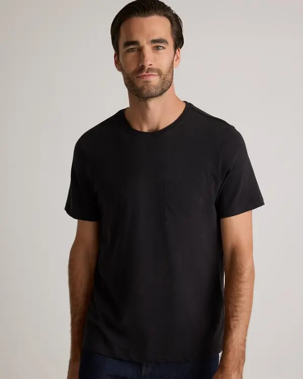 Quince Slub Pocket T-shirt - Bold Black