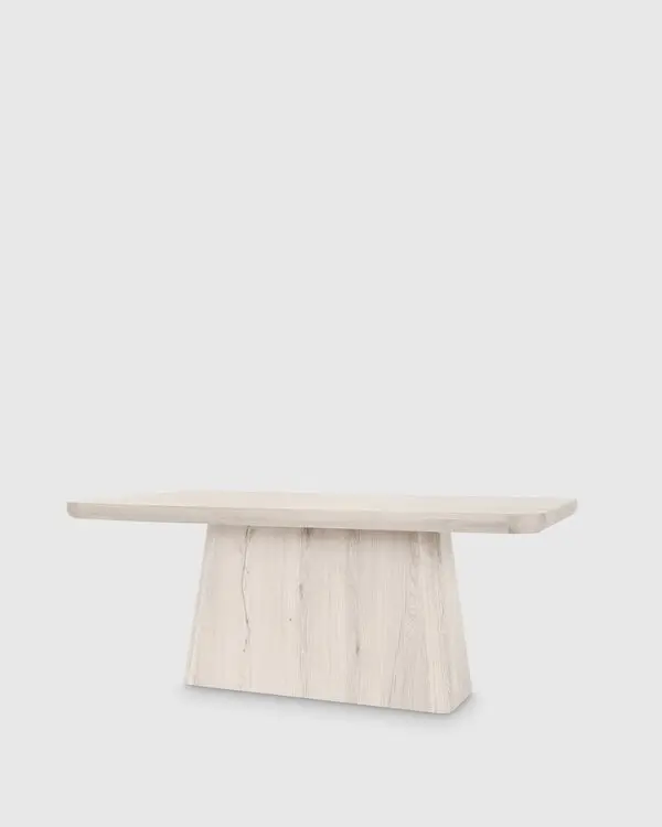 Quince Rustic Oak Plinth Dining Table - Milk White
