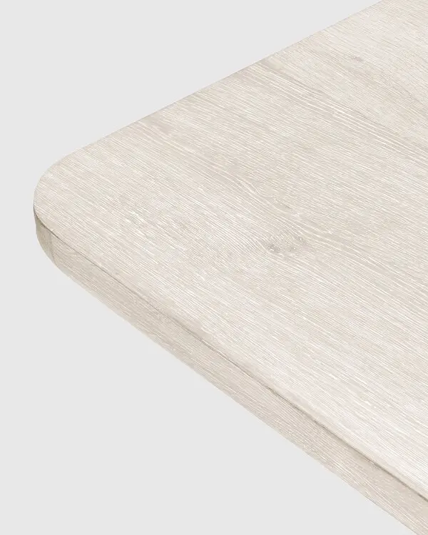 Quince Rustic Oak Plinth Dining Table - Milk White