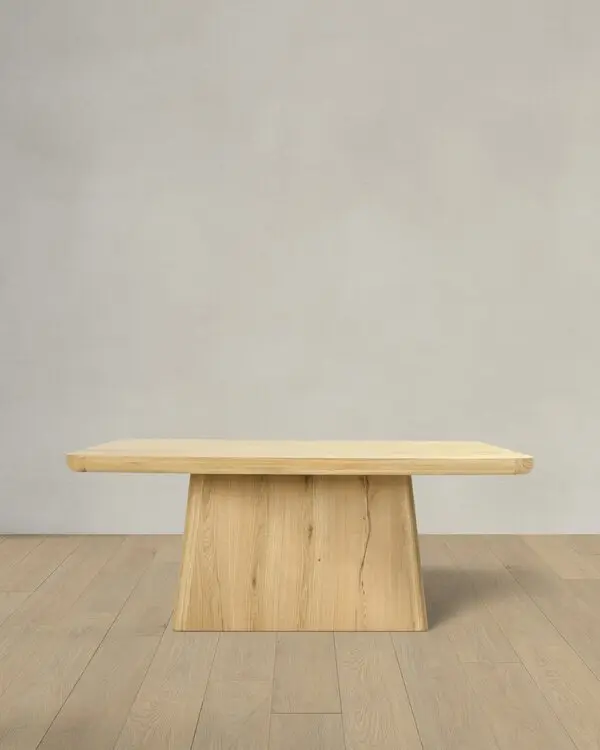Quince Rustic Oak Plinth Dining Table - Natural