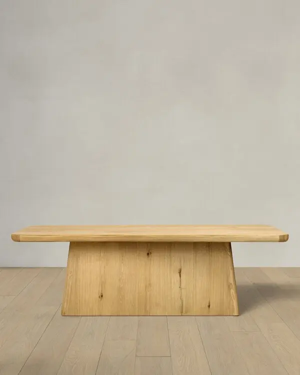 Quince Rustic Oak Plinth Dining Table - Natural