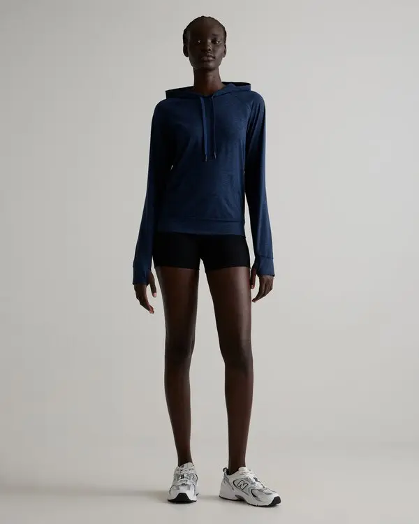Quince Performance Pullover Hoodie - Heather Navy