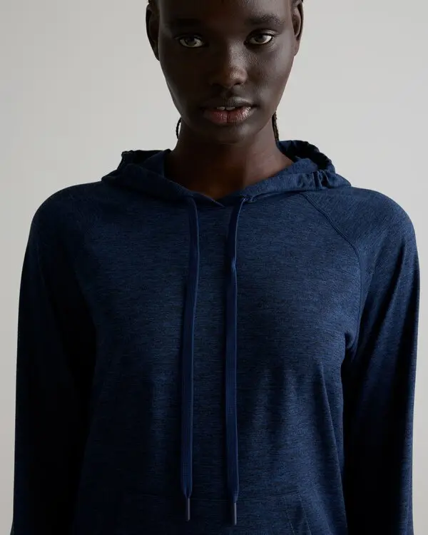Quince Performance Pullover Hoodie - Heather Navy