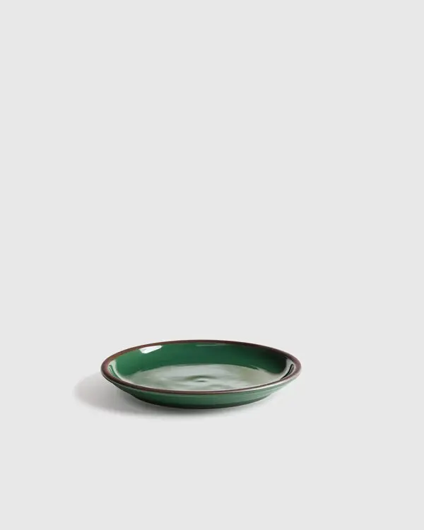 Quince East Fork Side Plate, Set Of 4 - Glossy Malachite
