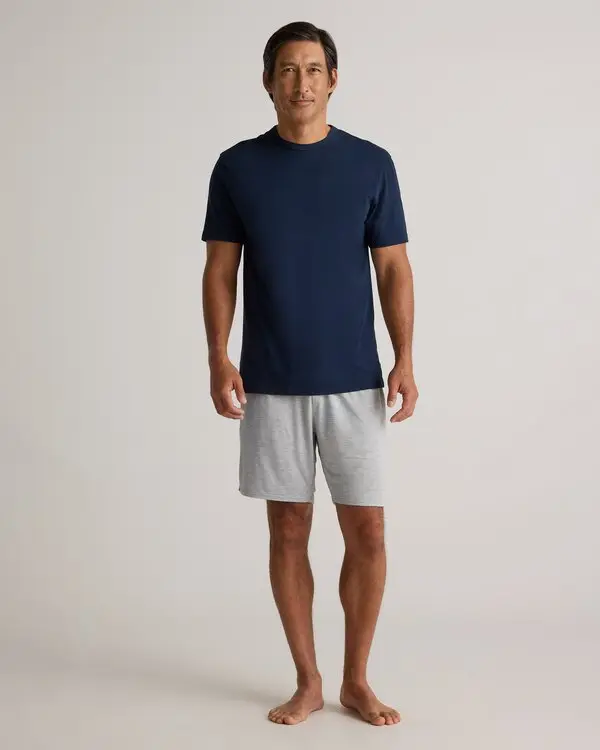 Quince Bamboo Jersey Lounge Shorts - Heather Grey