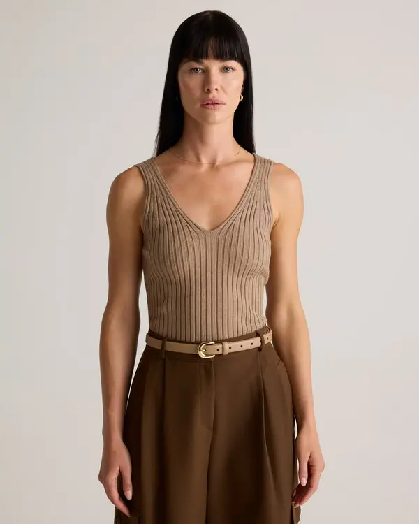 Quince European Leather Skinny Belt - Mushroom