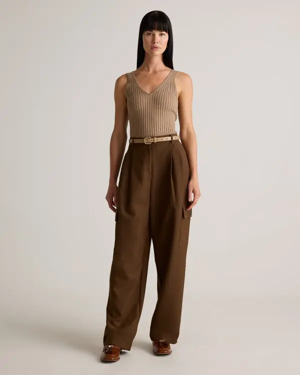 Quince European Leather Skinny Belt - Mushroom