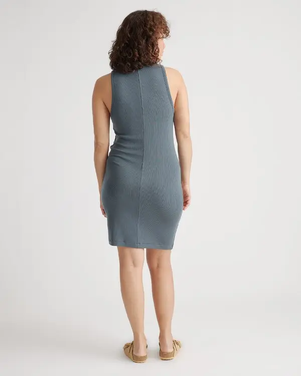 Quince Tencel Rib Knit Sleeveless Mini Dress