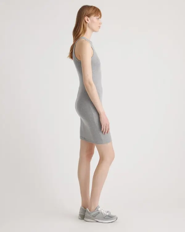 Quince Tencel Rib Knit Sleeveless Mini Dress