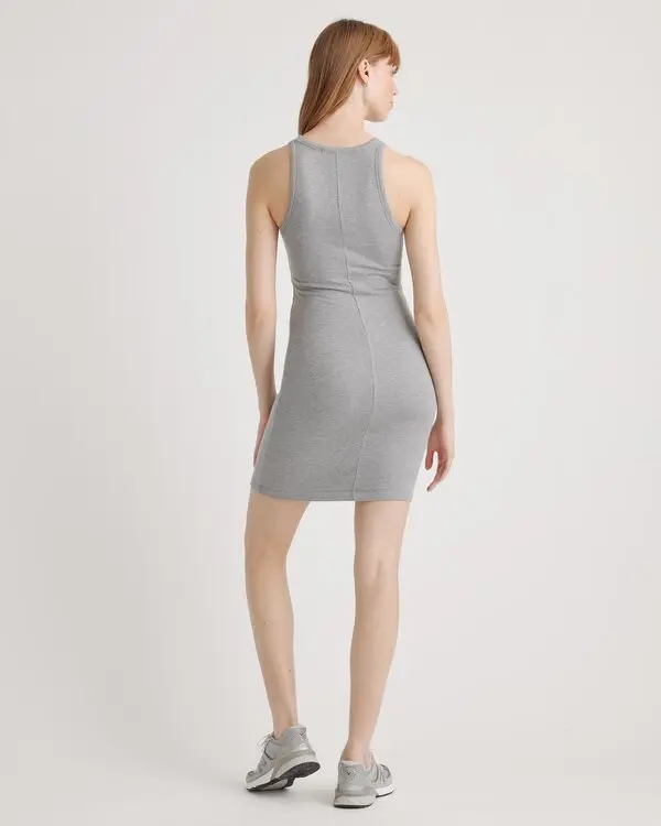 Quince Tencel Rib Knit Sleeveless Mini Dress