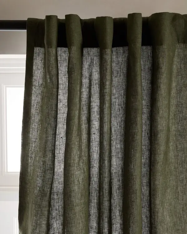 Quince European Linen Curtain Single Panel - Hunter Green