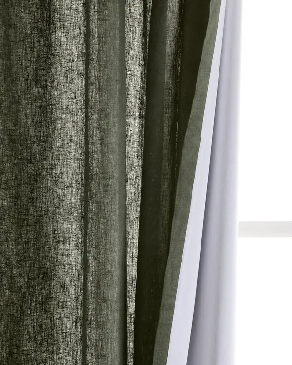 Quince European Linen Curtain Single Panel - Hunter Green