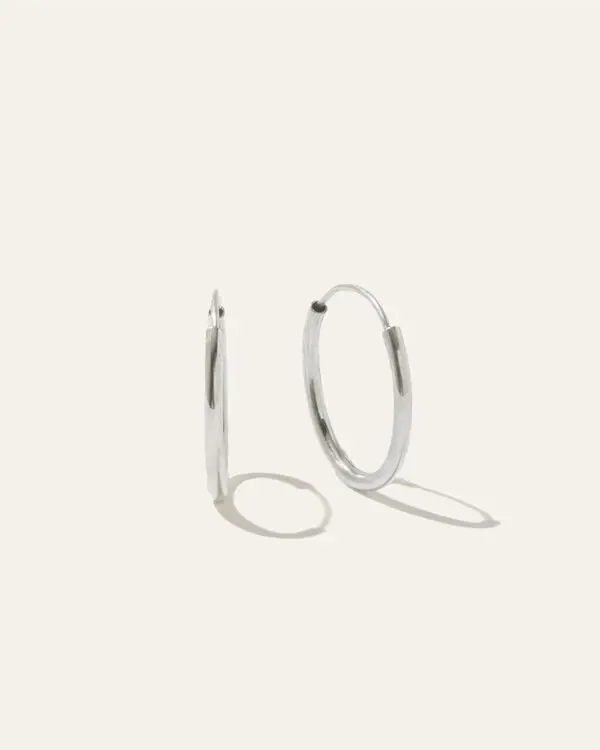 Quince 14k 18mm Hoop Earrings - White Gold