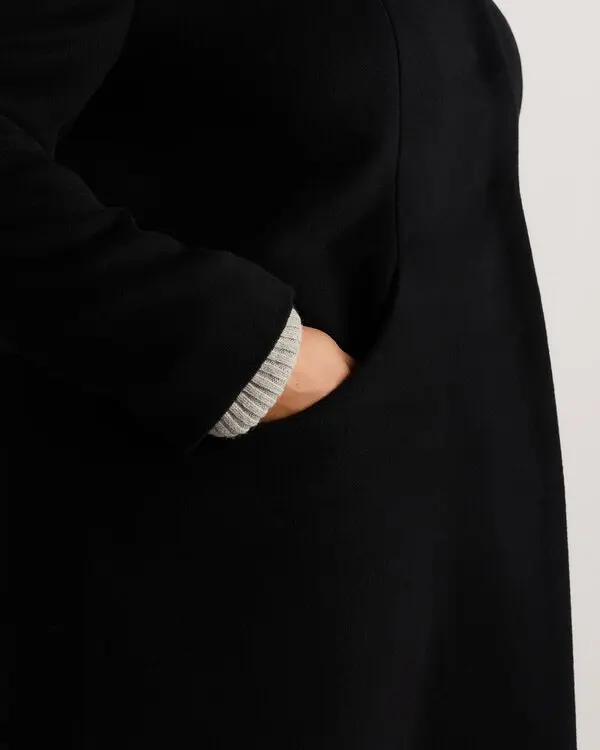 Quince Wool Cashmere Cocoon Coat - Black