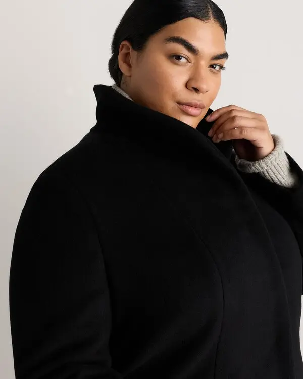 Quince Wool Cashmere Cocoon Coat - Black
