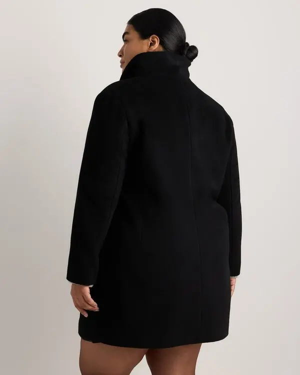 Quince Wool Cashmere Cocoon Coat - Black