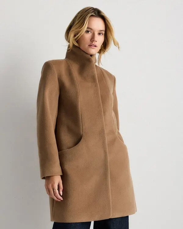 Quince Wool Cashmere Cocoon Coat - Mocha Brown