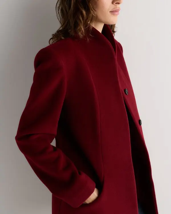Quince Wool Cashmere Cocoon Coat - Rouge Red