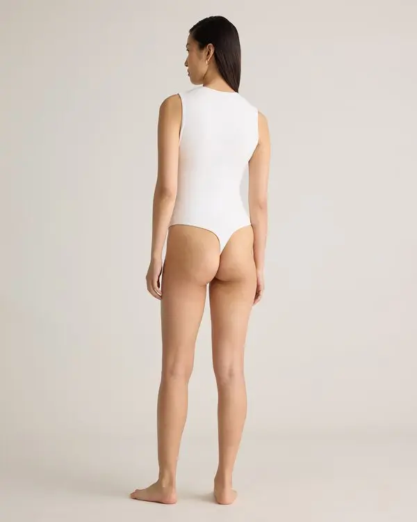 Quince Stretch Cotton Bodysuit - Soft White