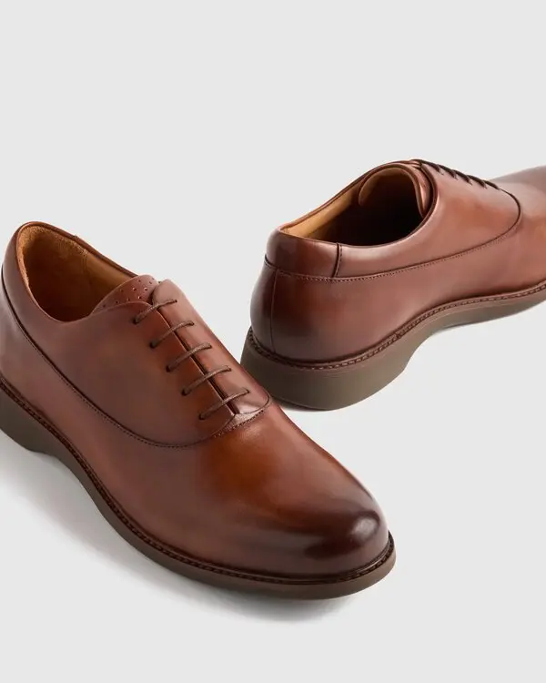 Quince Hybrid Crafted Leather Oxford - Brandy