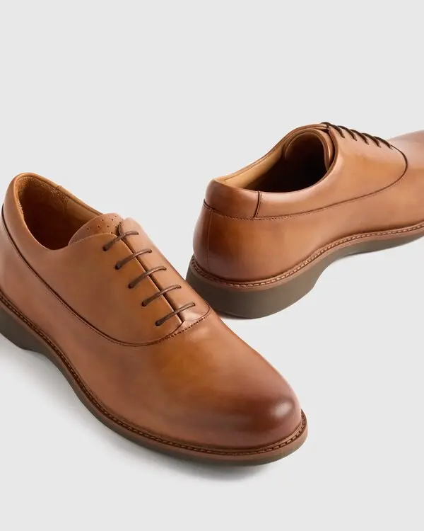 Quince Hybrid Crafted Leather Oxford - Tan