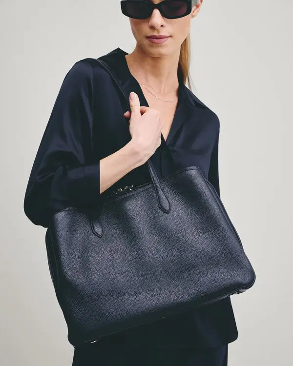 Quince Vivienne Leather Tote Bag - Black