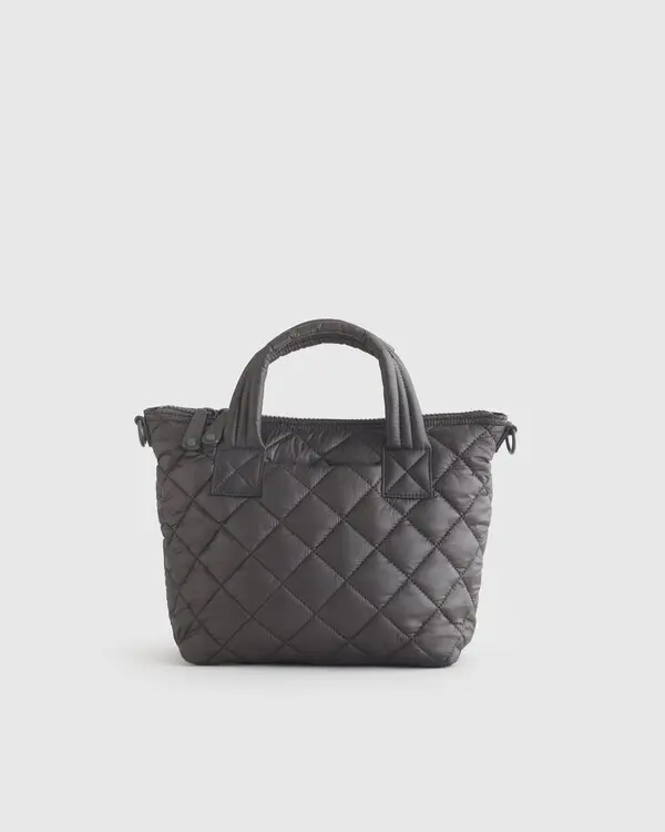 Quince Transit Quilted Small Crossbody Tote - Charcoal
