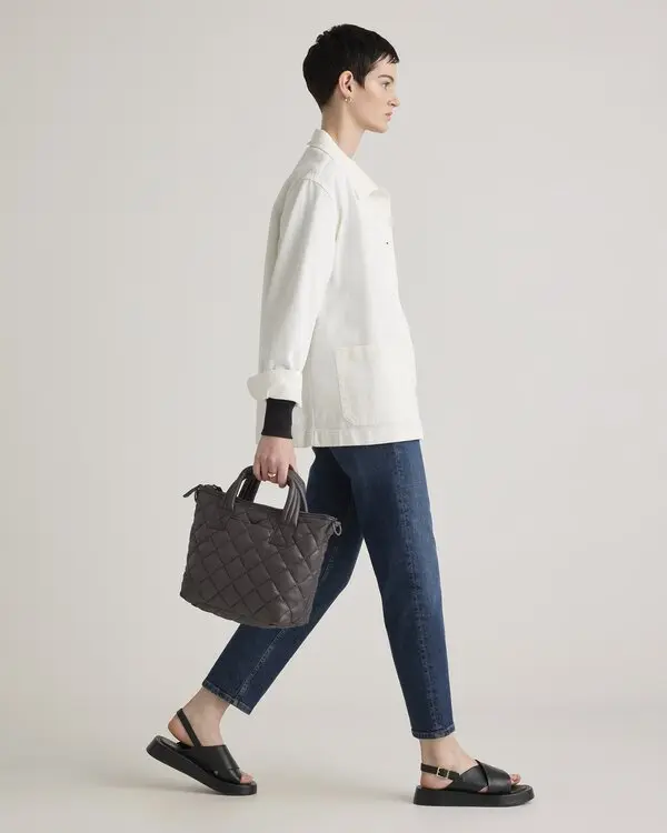 Quince Transit Quilted Small Crossbody Tote - Charcoal
