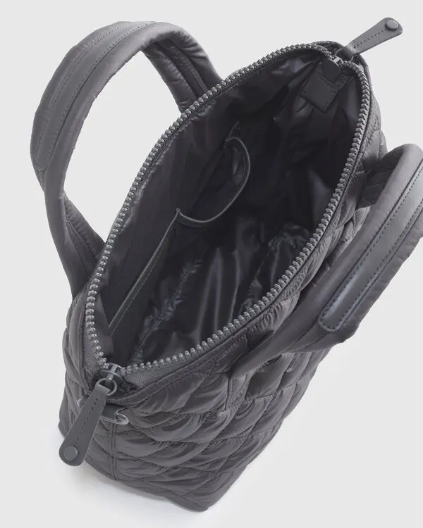 Quince Transit Quilted Small Crossbody Tote - Charcoal