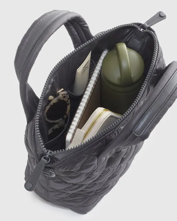 Quince Transit Quilted Small Crossbody Tote - Charcoal
