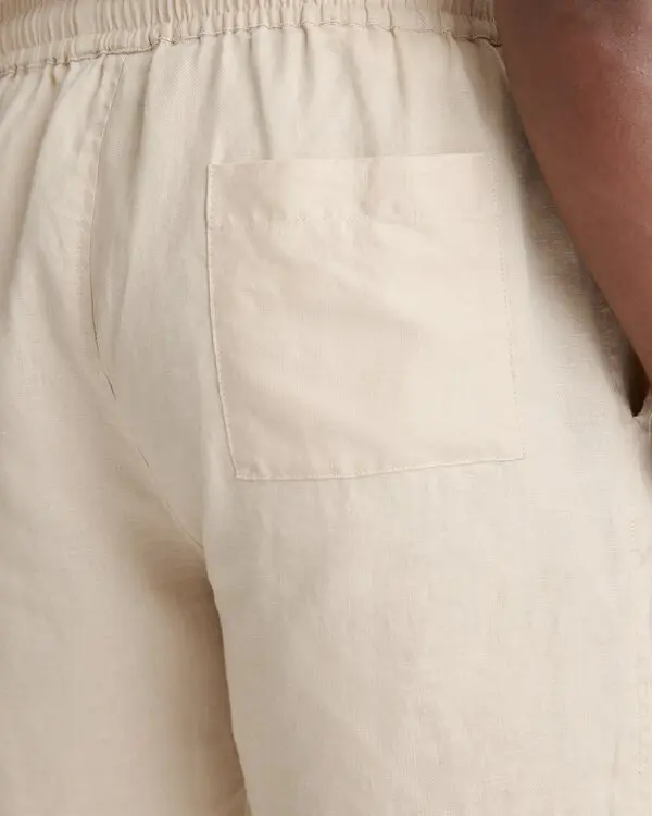 Quince Linen Drawstring Beach Shorts 7 - Driftwood