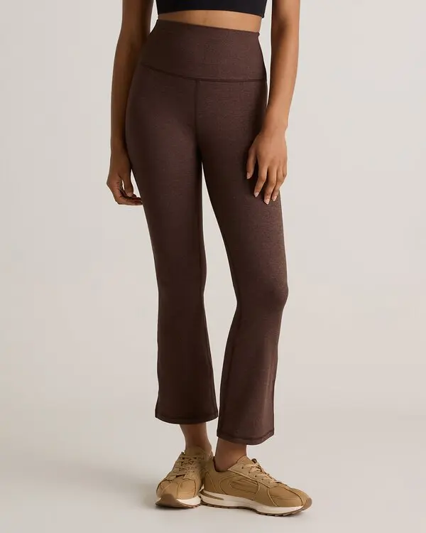 Quince Ultra-soft Cropped Bootcut Pants - Heather Espresso