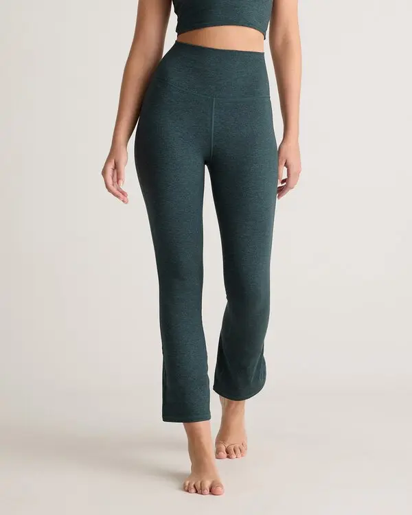 Quince Ultra-soft Cropped Bootcut Pants - Heather Green