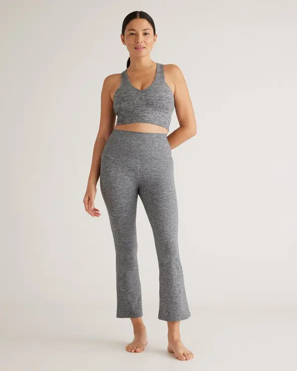 Quince Ultra-soft Cropped Bootcut Pants - Heather Grey