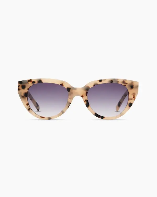 Quince Capri Polarized Acetate Sunglasses - White Tortoise With Grey Gradient Lens