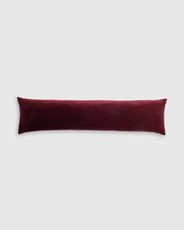 Quince Cotton Velvet Oversized Lumbar Pillow Cover - Bordeaux