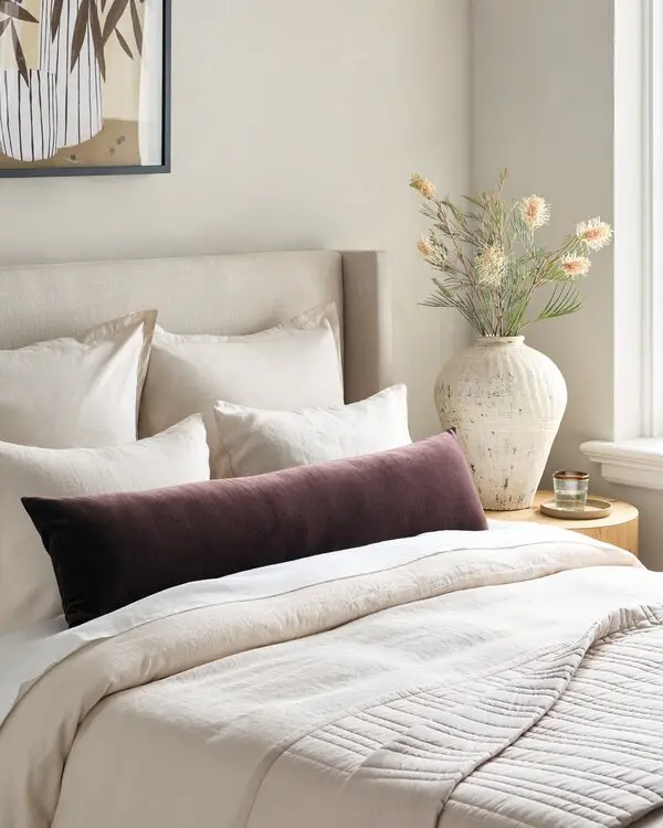 Quince Cotton Velvet Oversized Lumbar Pillow Cover - Espresso