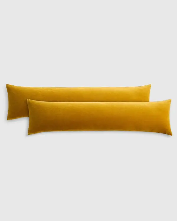 Quince Cotton Velvet Oversized Lumbar Pillow Cover - Marigold