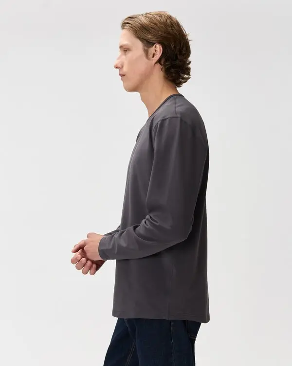 Quince Flex Curve Long Sleeve T-shirt - Dark Coal